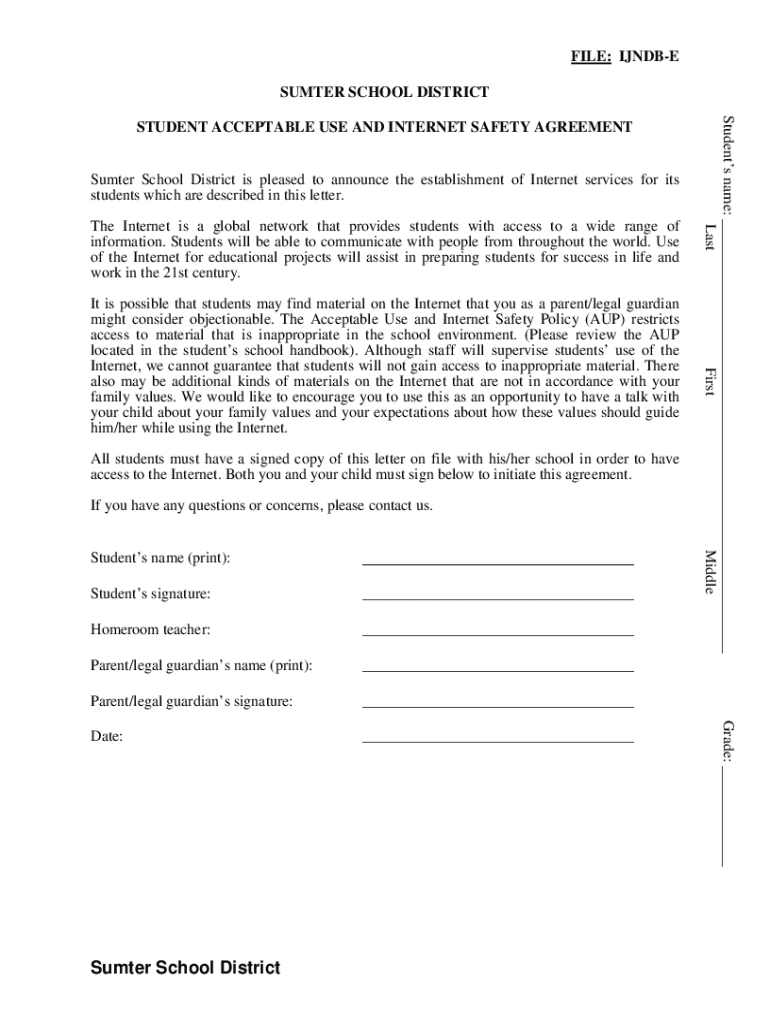 Fillable Online 2023 Student Internet Access and Safety Agreement ...