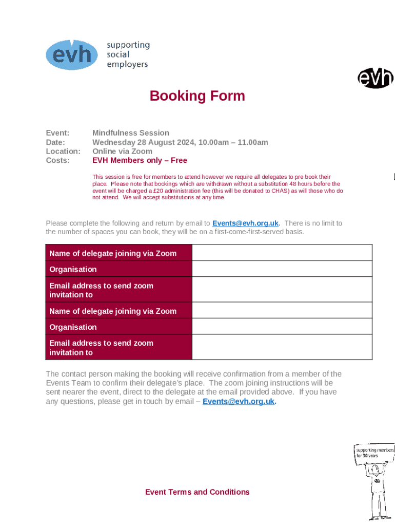 Booking Doc Template | pdfFiller