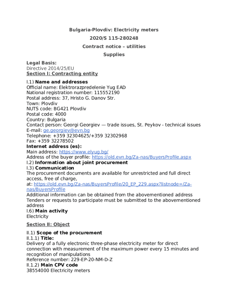Electricity_meters_contract_notice Doc Template | pdfFiller