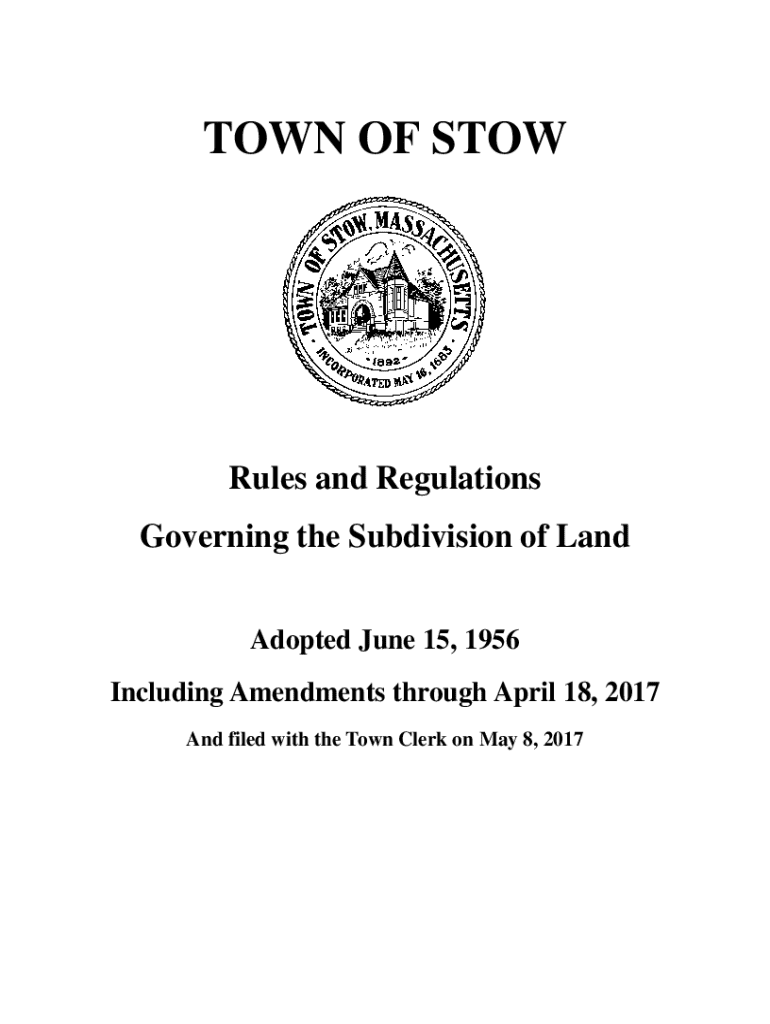 Fillable Online Rules and Regulations Governing Subdivision of Land ...