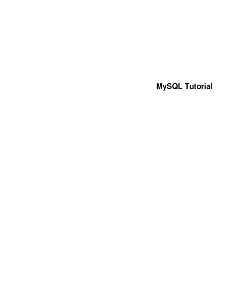Fillable Online Mysql tutorial excerpt 5 - MySQL Tutorial Abstract This is ... Fax Email Print ...