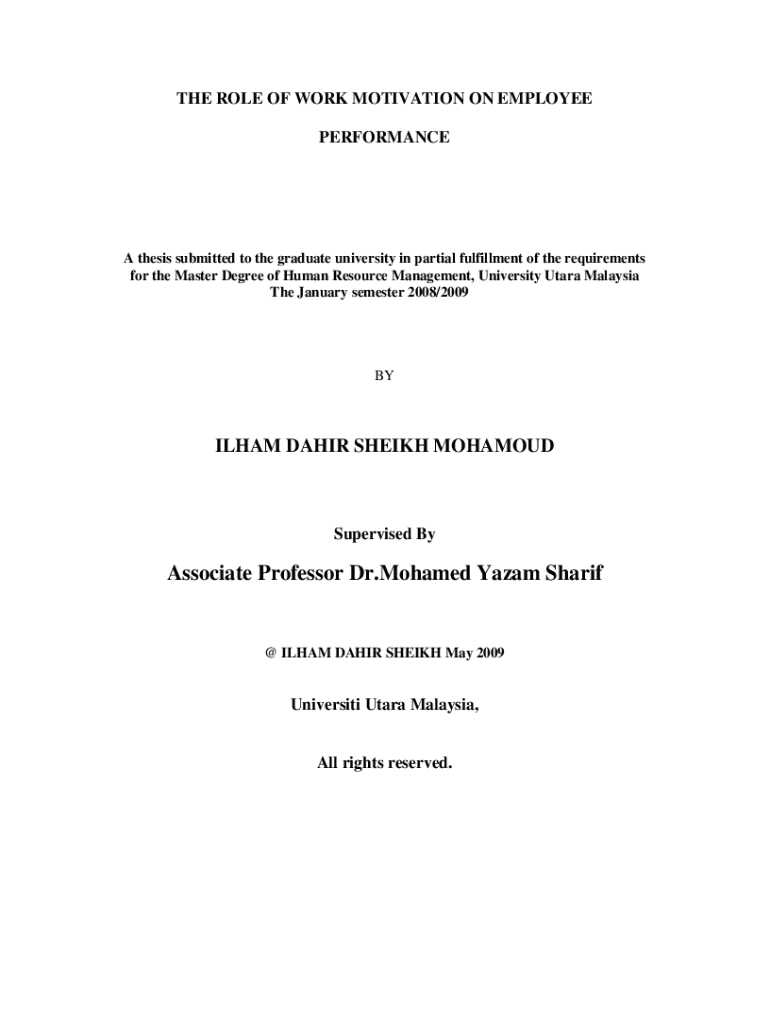 Fillable Online The affect of motivation on employee performance in ...