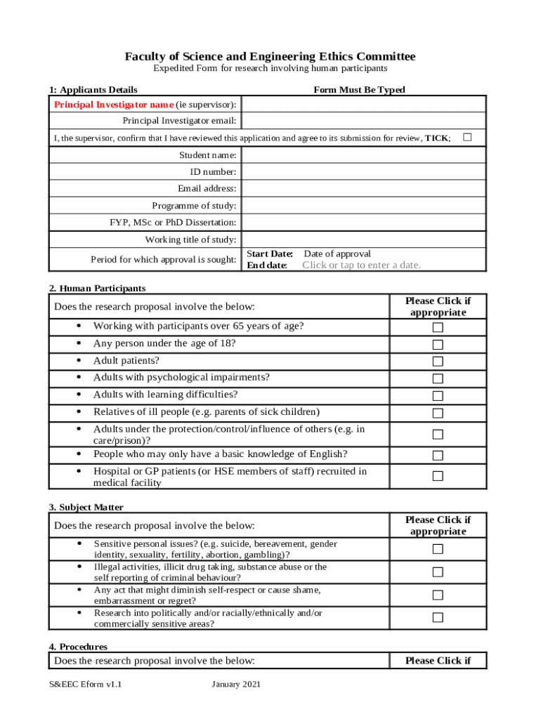 Expedited Study Doc Template | pdfFiller