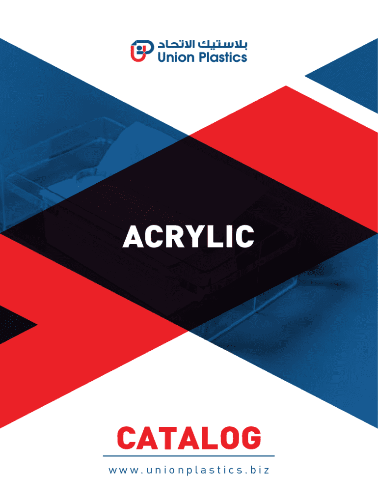 Fillable Online Acrylic Products Catalog 2023 - Union Plastics Fax ...