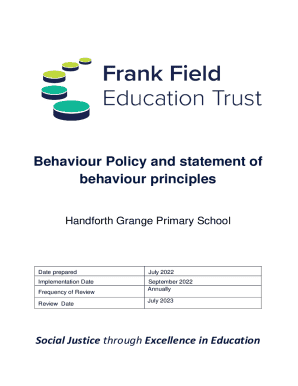 Fillable Online Handforth Grange Primary School Behaviour Policy 2022 ...