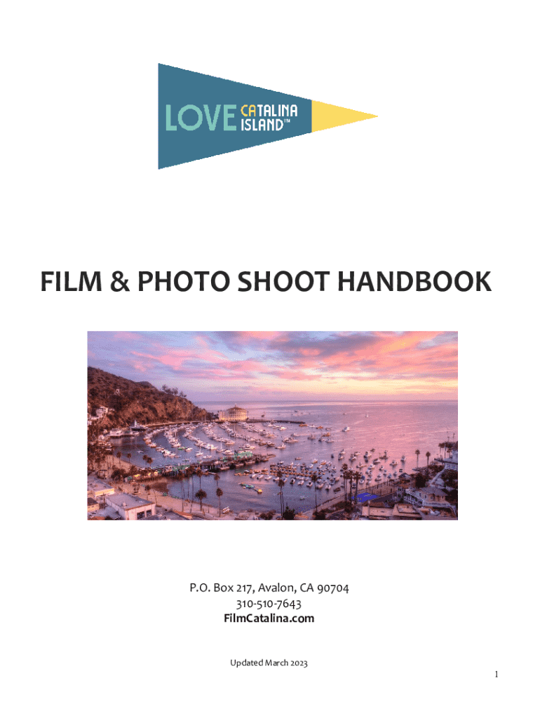 Fillable Online Film & Photo Shoot Handbook for Catalina Island ...