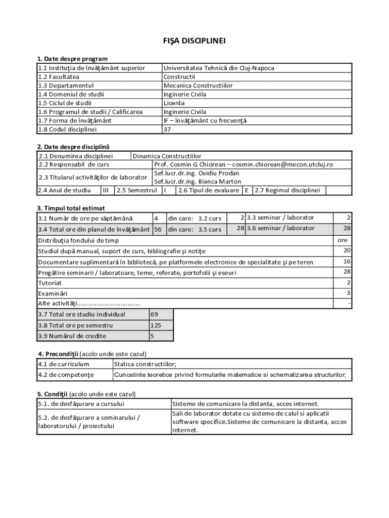 Fillable Online Etica in Comunicare Fisa DisciplineiPDF Fax Email Print ...