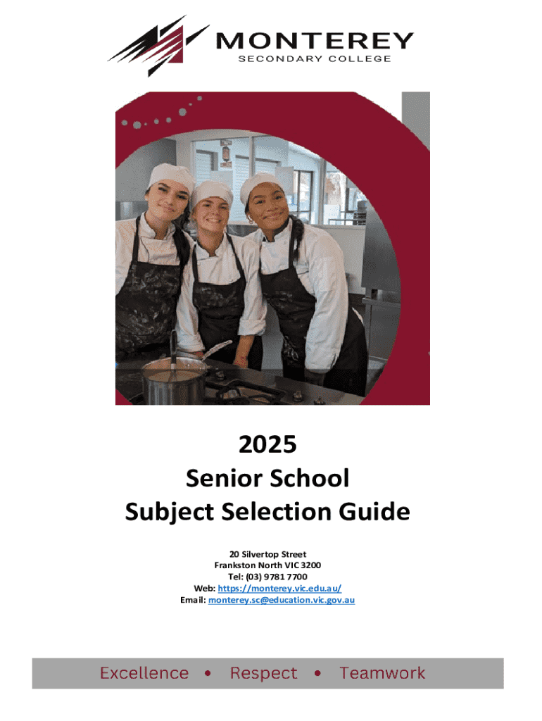 Fillable Online 2025 Senior School Subject Selection Guide Fax Email ...