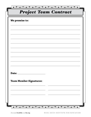 Fillable Online Project Team Contract 2011 - Team Commitment Agreement Fax Email Print - pdfFiller