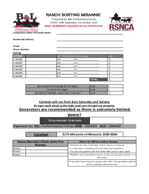 Fillable Online Ranch Sorting Mirannie 2023 Event Entry Form Fax Email Print - pdfFiller