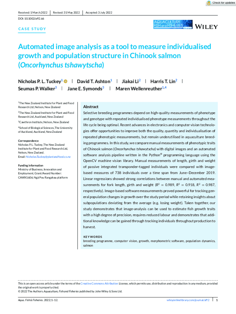 Fillable Online Automated image analysis as a tool to measure ... Fax ...