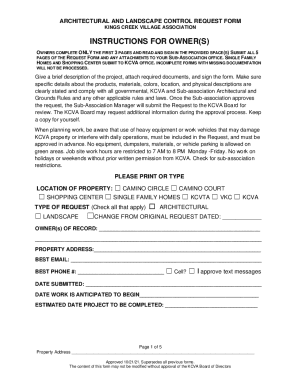 Fillable Online Architectural and Landscape Control Request Form 2021 ...