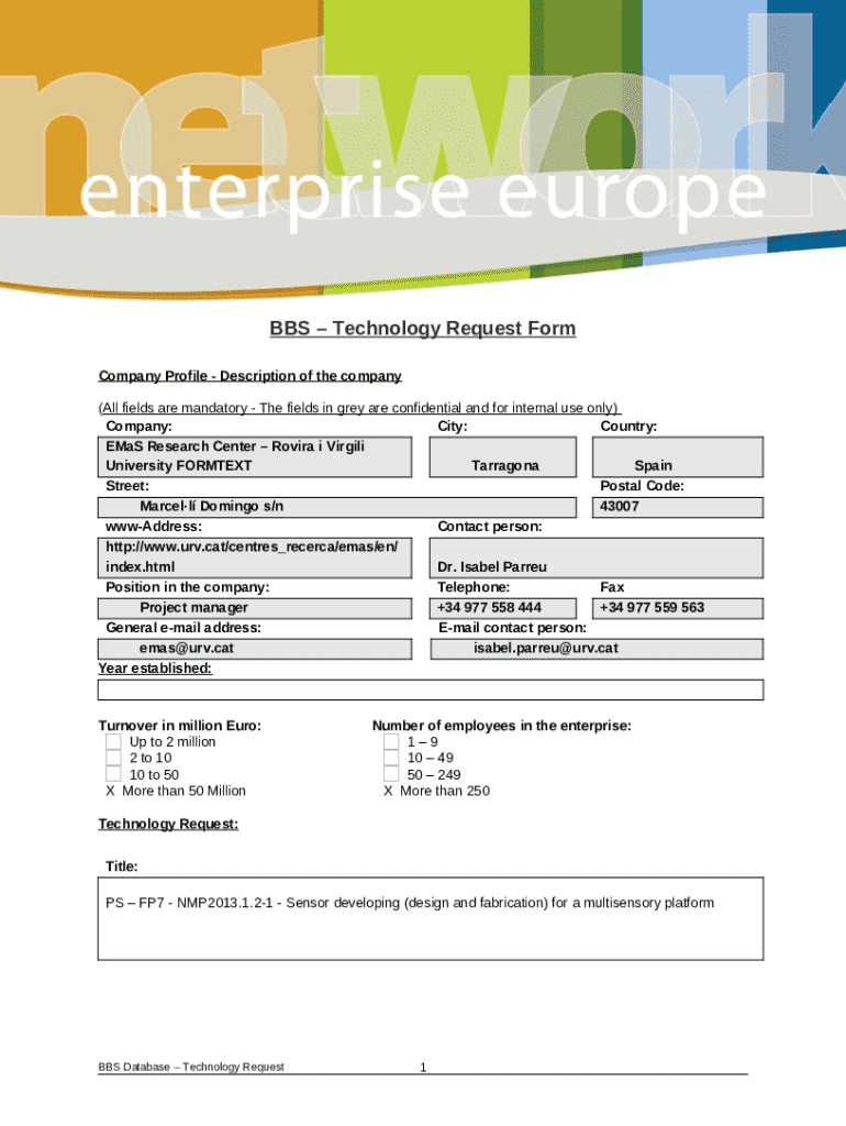 Technology Request Doc Template | pdfFiller