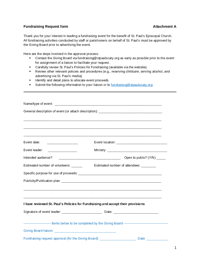 Fundraising Request Doc Template | pdfFiller