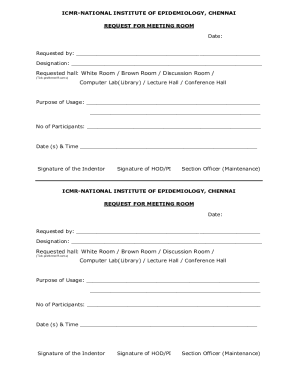 Fillable Online Icmr-nie Meeting Room Request Form 2023 Fax Email Print ...