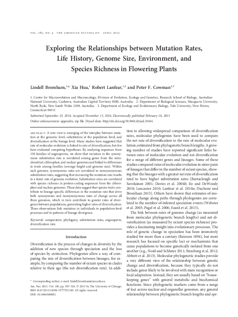 Fillable Online Substitution Rate Analysis and Molecular Evolution Fax ...