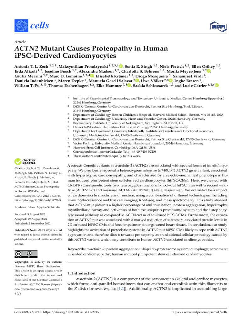 Fillable Online ACTN2 Mutant Causes Proteopathy in Human iPSC-Derived ...