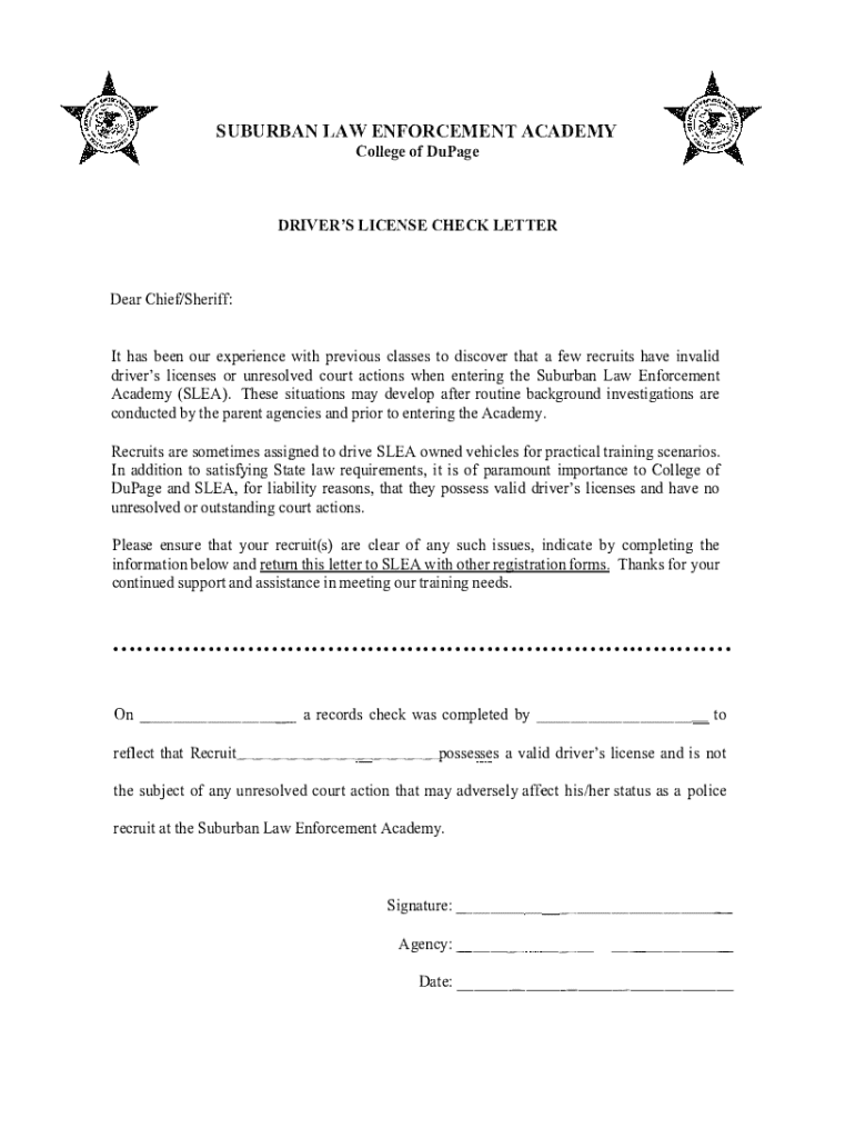 Fillable Online Driver's License Verification for Suburban Law ...