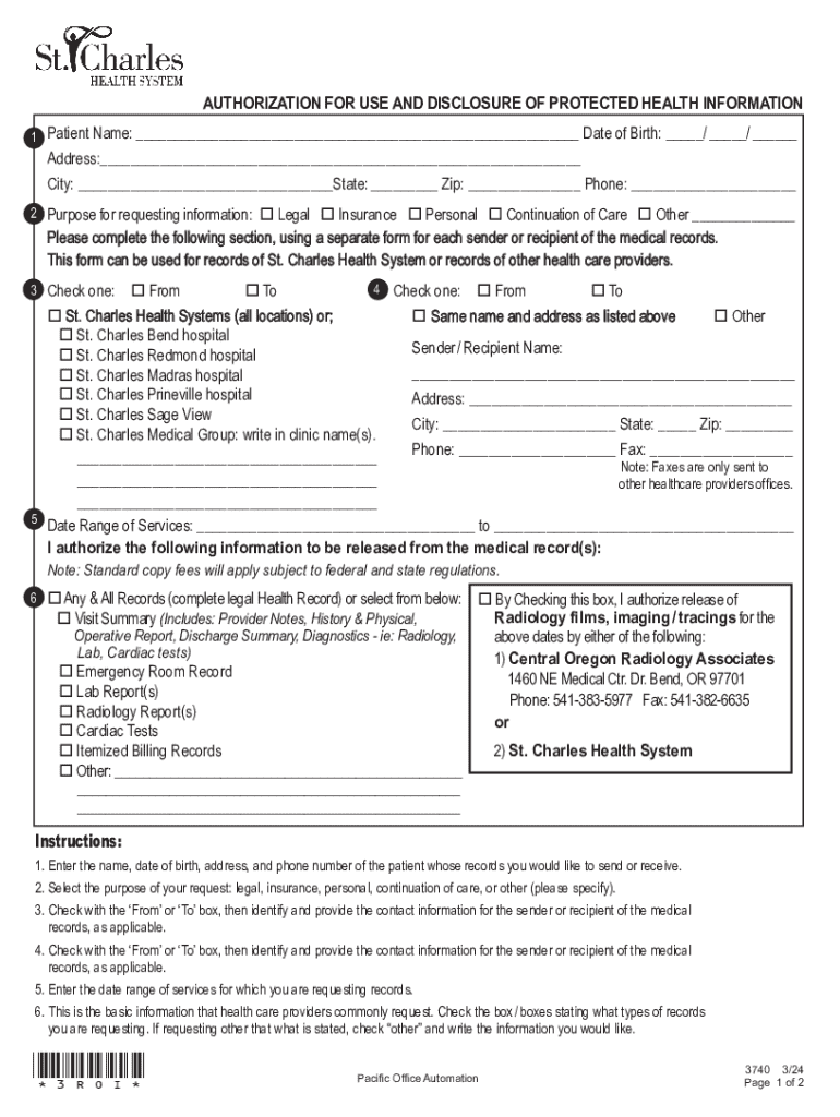 Fillable Online Authorization for Use and Disclosure of Protected Health Information - 2023 Fax ...