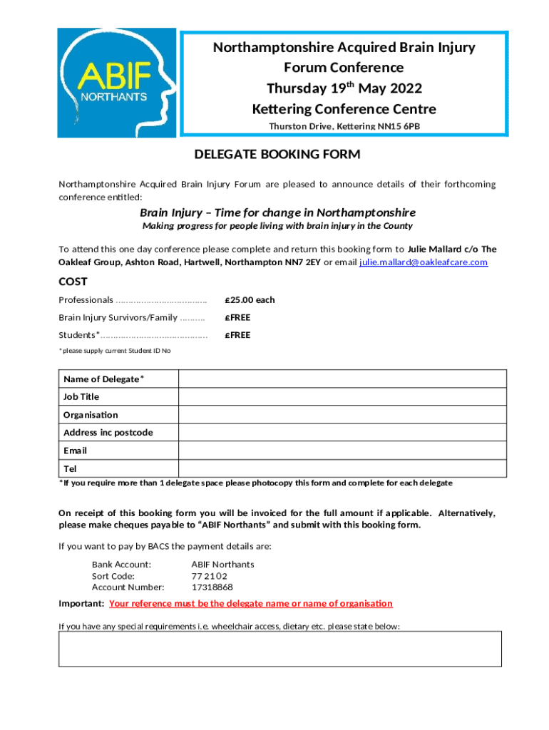 Delegate Booking Doc Template | pdfFiller