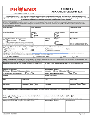 Fillable Online Blended 1-6 Application Form 2024-2025 - Enroll Your Child in a Unique ...