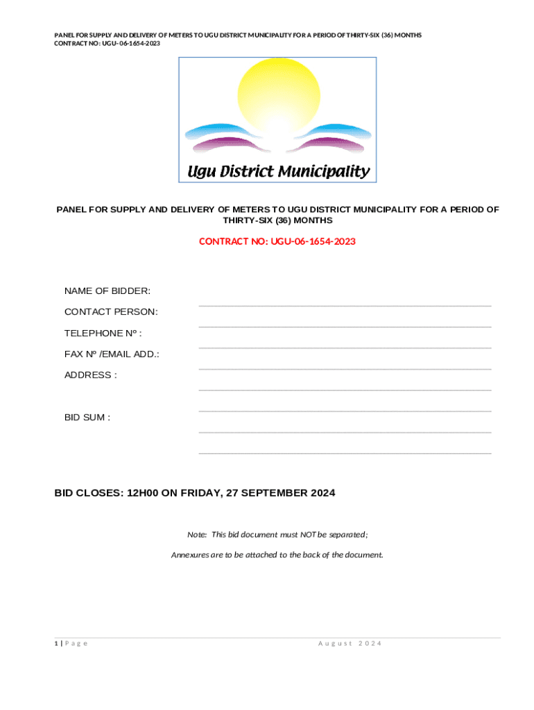 Panel for Supply and Delivery of Meters to Ugu District ... Doc ...