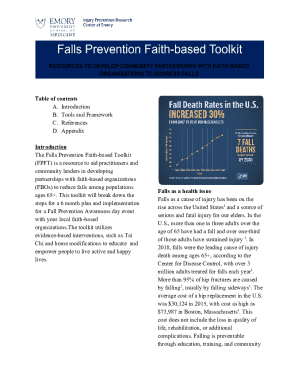 Fillable Online Falls Prevention Toolkit 2023: Empowering Faith-based ...