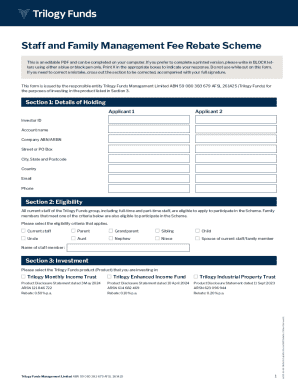 Fillable Online Staff and Family Management Fee Rebate Scheme 2024 Fax ...