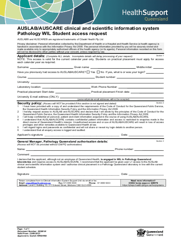 Fillable Online AUSLAB Data Access Request Form Fax Email Print - pdfFiller