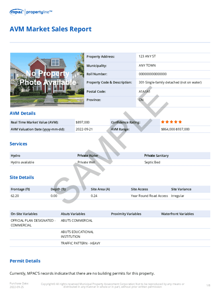 Fillable Online Avm Market Sales Report 2022 - Property Analysis ...