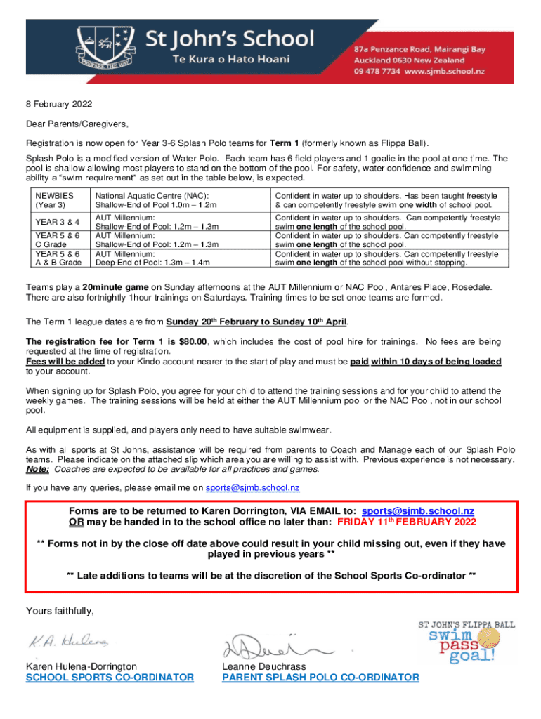 Fillable Online The New Wave Flippa Ball... - New Wave Water Polo Club ...