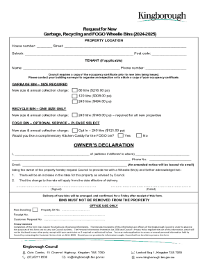 Fillable Online Request for New Garbage, Recycling and Fogo Wheelie ...