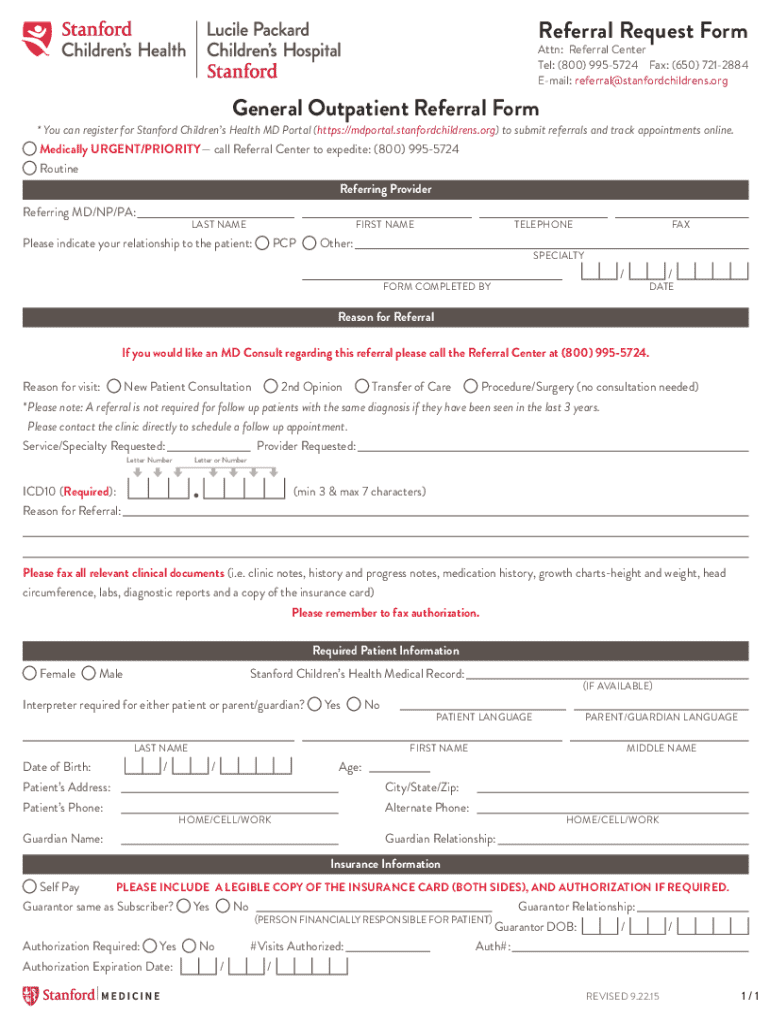 Lpch Referral Form - Fill Online, Printable, Fillable, Blank | pdfFiller