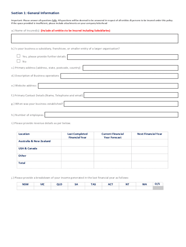 Fillable Online Cyber Insurance Corporate Proposal Form 2023 ...