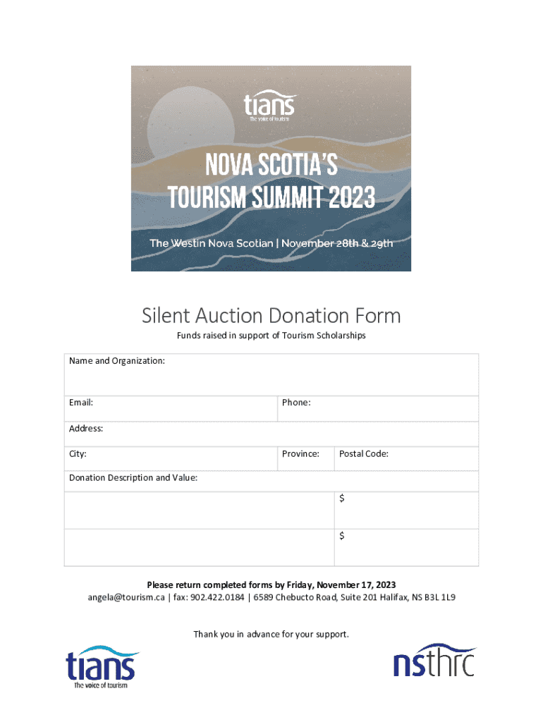 Fillable Online Silent auction donation request: Fill out & sign online ...