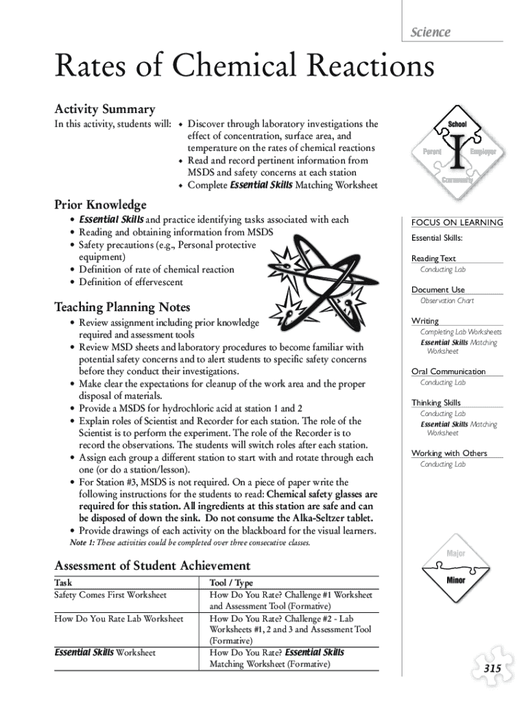 Fillable Online Lab Report: Reaction Rates and Temperature In this ...