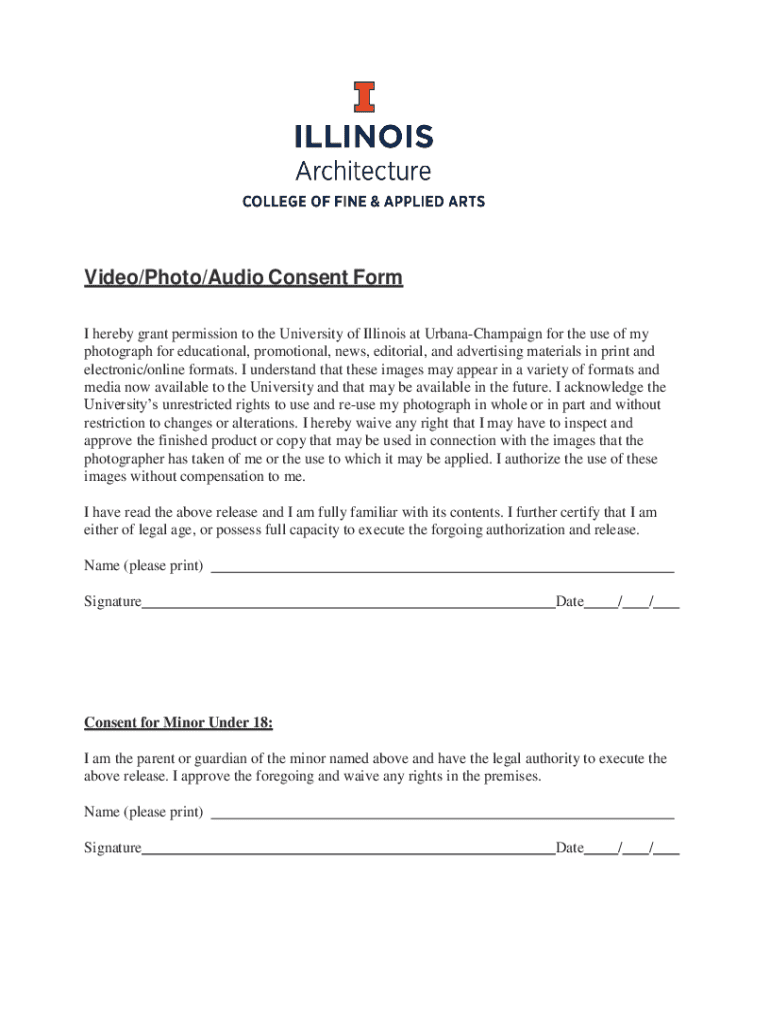 Fillable Online adult studentsphotograph/video/audio consent form Fax ...
