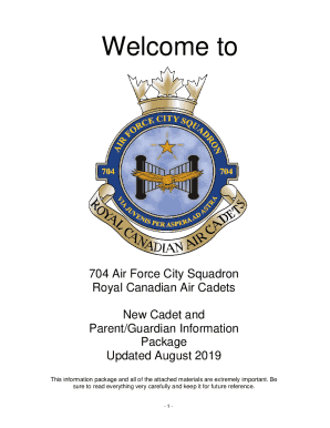 Fillable Online 704 Air Force City Squadron Air Cadets Information ...
