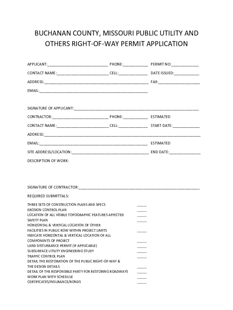 Fillable Online Right-of-Way Application.docx Fax Email Print - pdfFiller