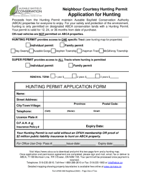 Fillable Online 2024 Neighbour Courtesy Hunting Permit for Abca ...