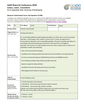 Fillable Online Aaee Biennial Conference 2023: Forest Bathing for ...