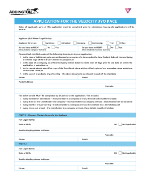 Fillable Online Velocity 3yo Pace Application 2023: Complete Your ...