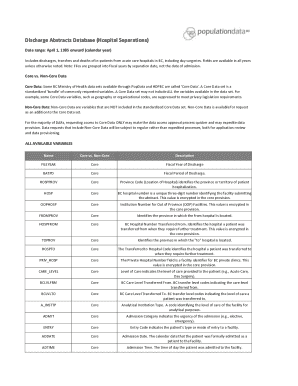 Fillable Online Discharge Abstracts Database for Hospital Separations ...