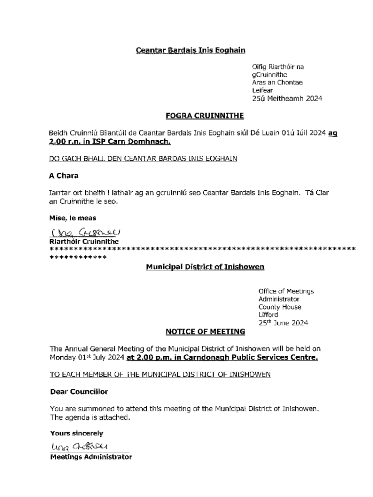 Fillable Online Standing Orders - Sligo Municipal Districts Fax Email Print - pdfFiller