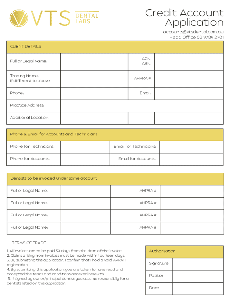 Fillable Online Account Application Form -VTS Fax Email Print - pdfFiller