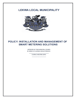 Fillable Online Lekwa Local Municipality Smart Metering Solutions ...