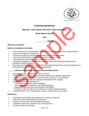Fillable Online Coaching Agreement 2023: Client Commitment and Confidentiality Fax Email Print ...