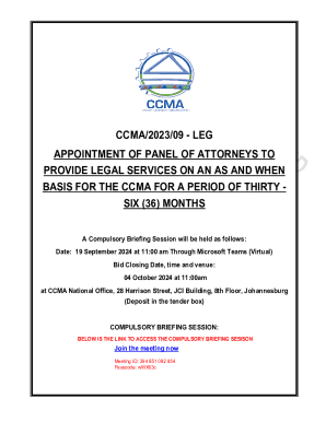 Fillable Online Appointment of Panel of Attorneys for Legal Services ...