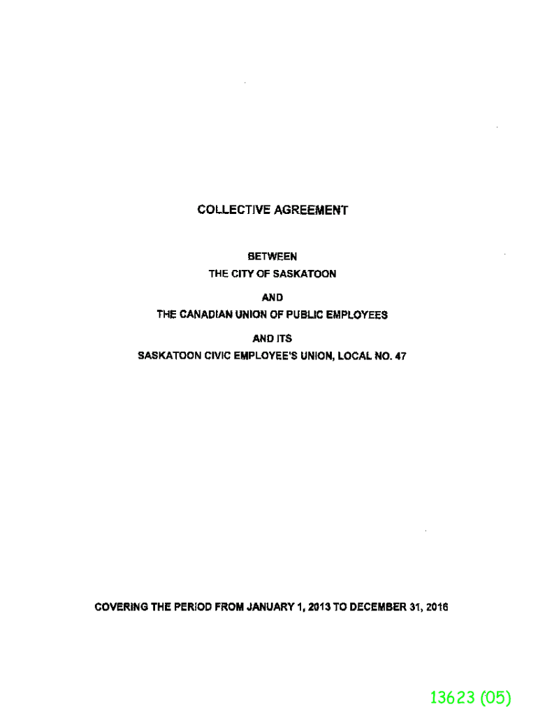 Fillable Online COLLECTIVE AGREEMENT BETWEEN THE CITY OF ... Fax Email ...