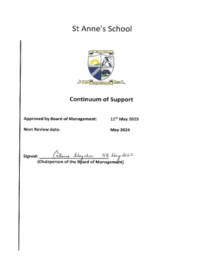 Fillable Online St Anne’s School Continuum of Support 2024 Guidelines ...